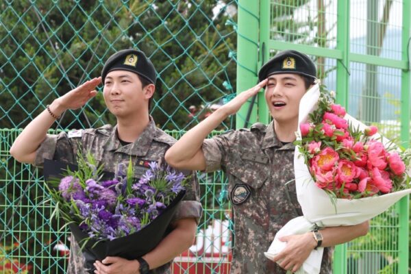 BTS’s V and RM Announce Their Military Discharge With Big Smiles ...