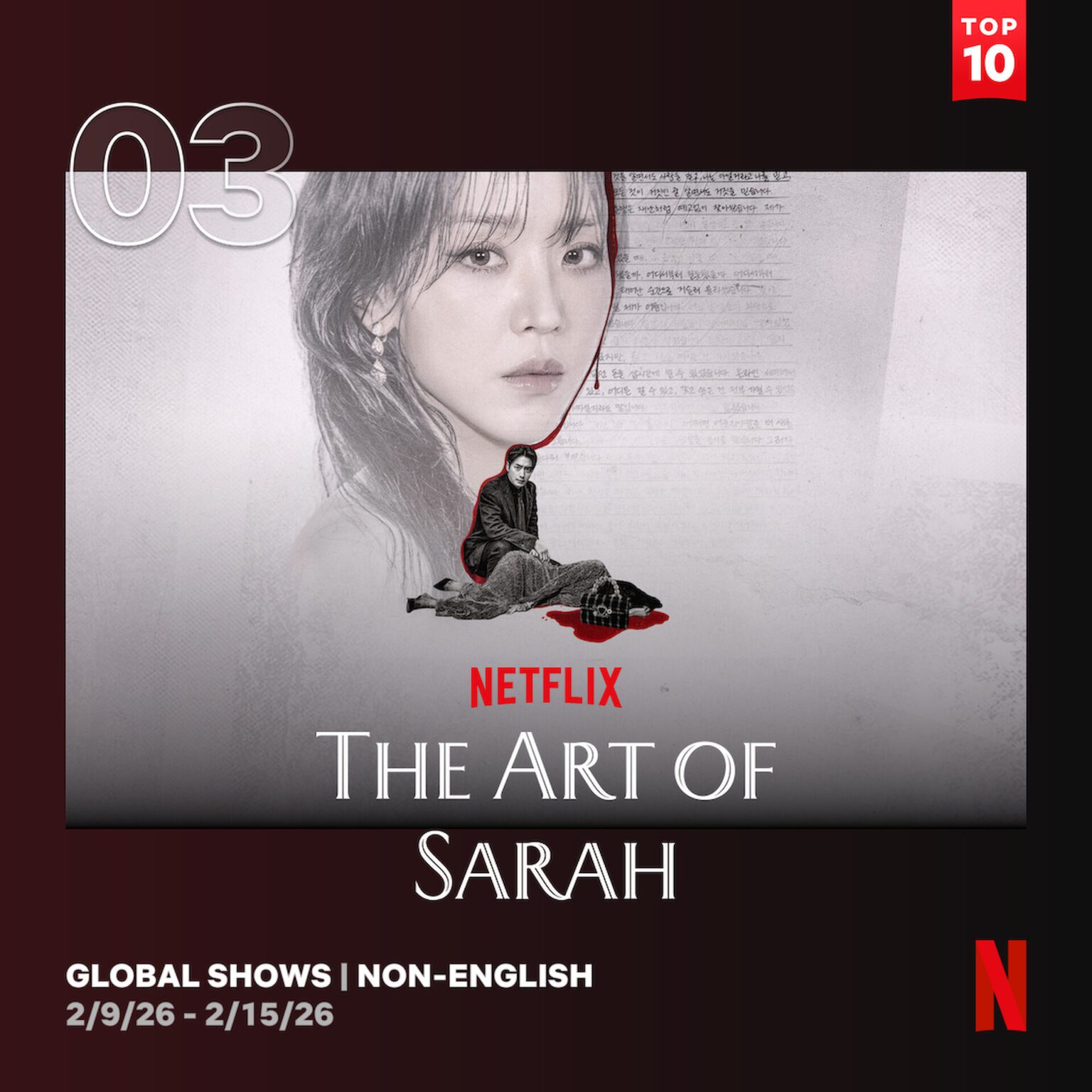 'The Art of Sarah' Debuts at No. 3 Globally on Netflix, Cracks Top 10 ...